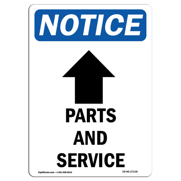 SignMission Parts and Service Up Arrow Sign with Symbol | Wayfair