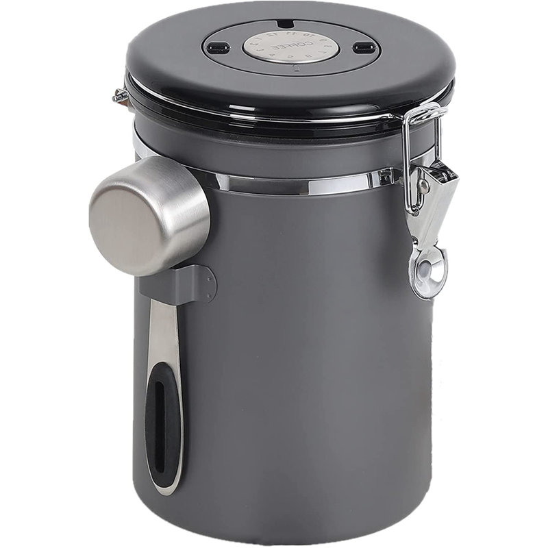 Latitude Run® Coffee Canister Airtight Steel Storage Container One Way ...