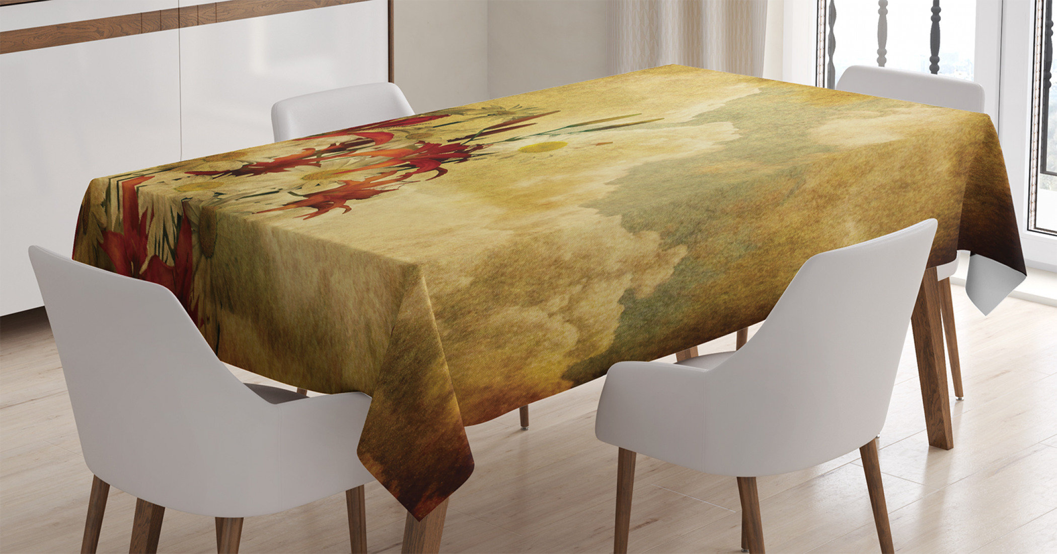 East Urban Home Burnt Orange Tablecloth, Double Exposure Burnt Worn ...