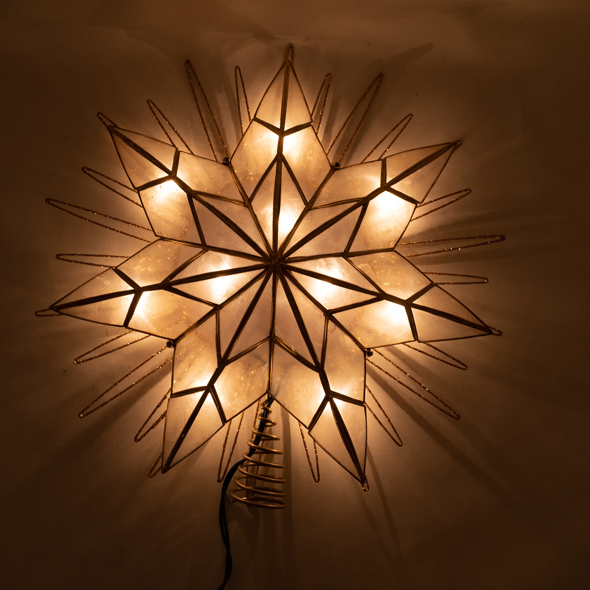 Kurt Adler 7-Point Natural Capiz Star Tree Topper | Wayfair