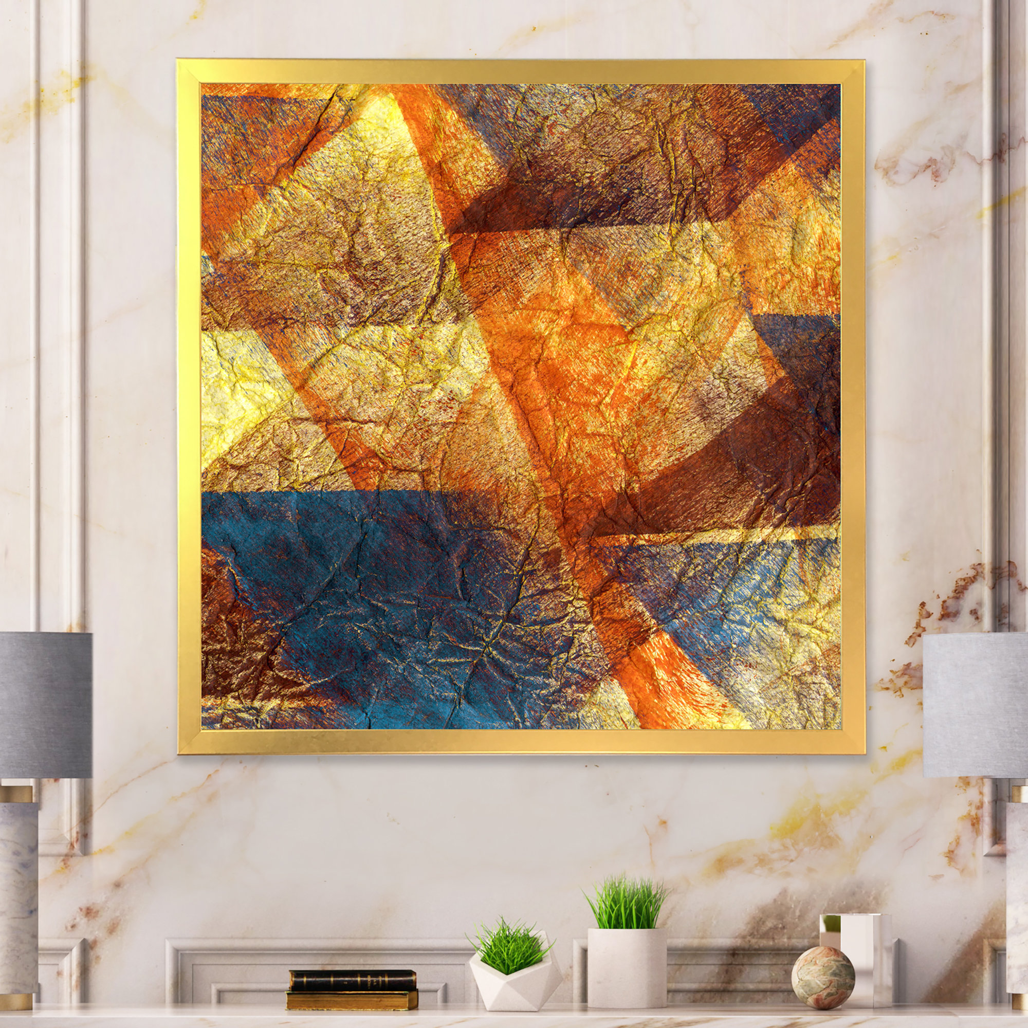 Wrought Studio Abstract Triangle & Cubism III - Painting on Canvas ...
