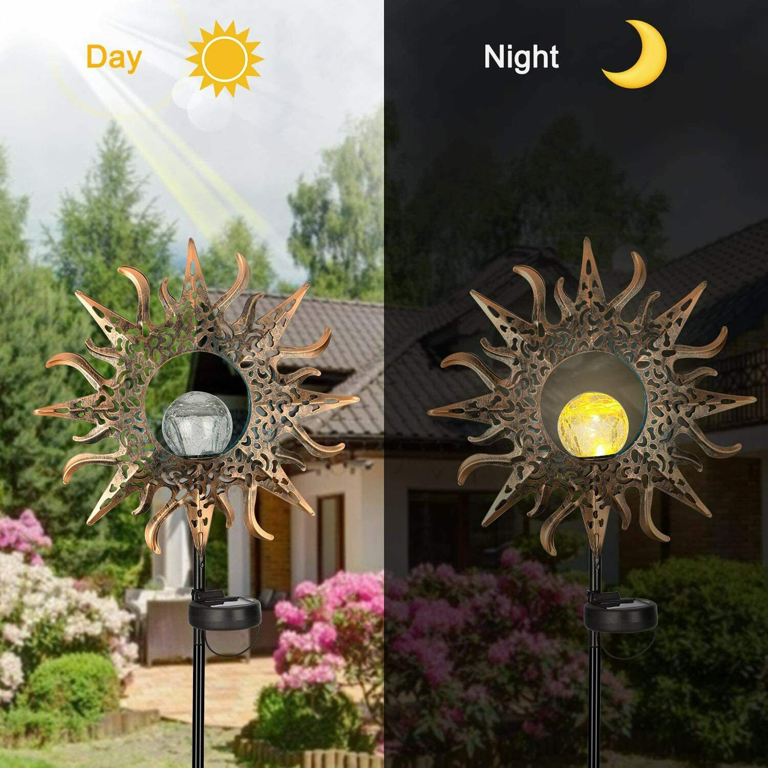 LINKPAL Gold Solar Powered Integrated LED Pathway Light & Reviews | Wayfair
