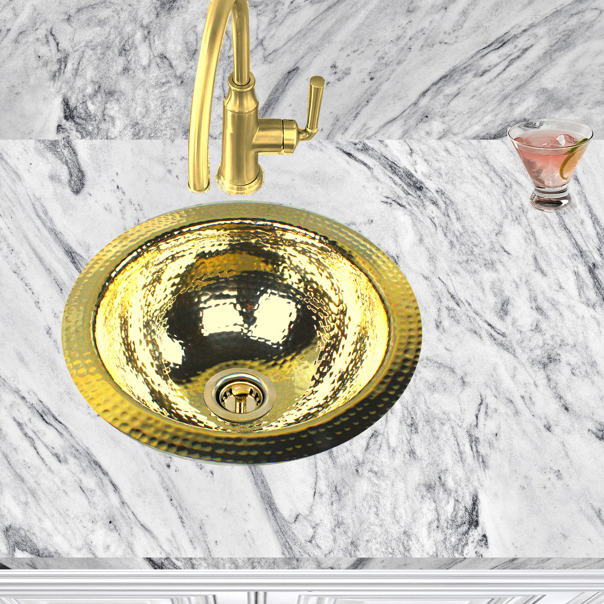 Nantucket Sinks Brightwork Home Hammered 13" L x 13" W Drop-In Kitchen ...
