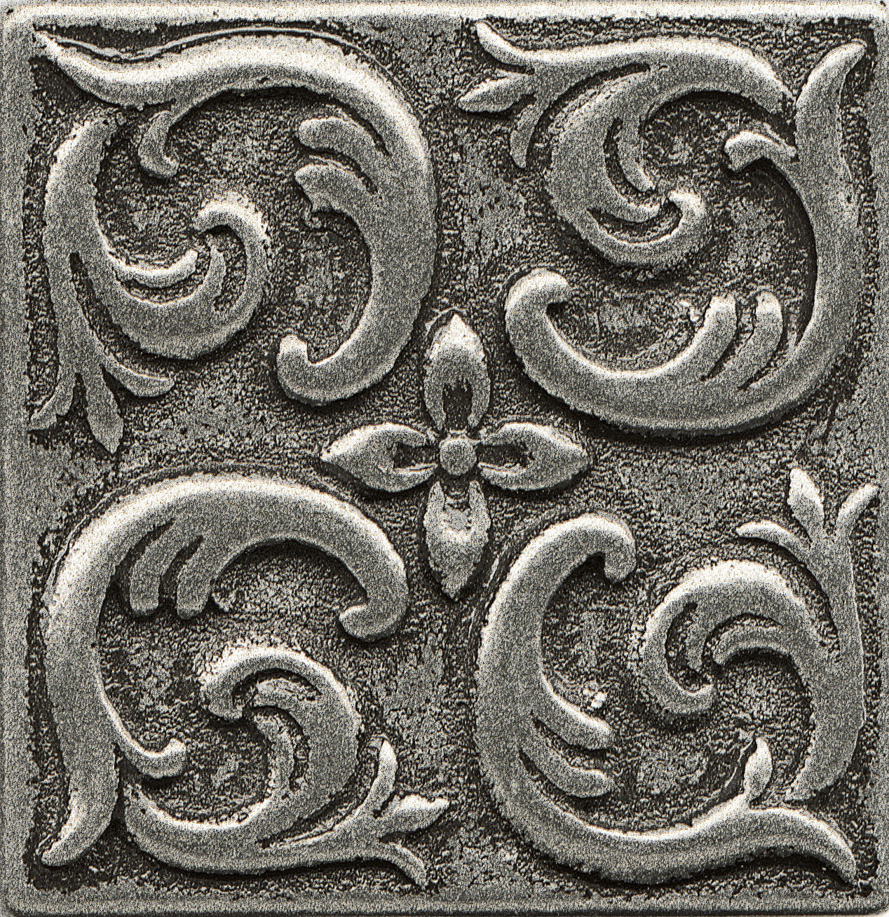 Bedrosians Ambiance 2" x 2" Metal Insert Wave Decorative Accent Tile ...