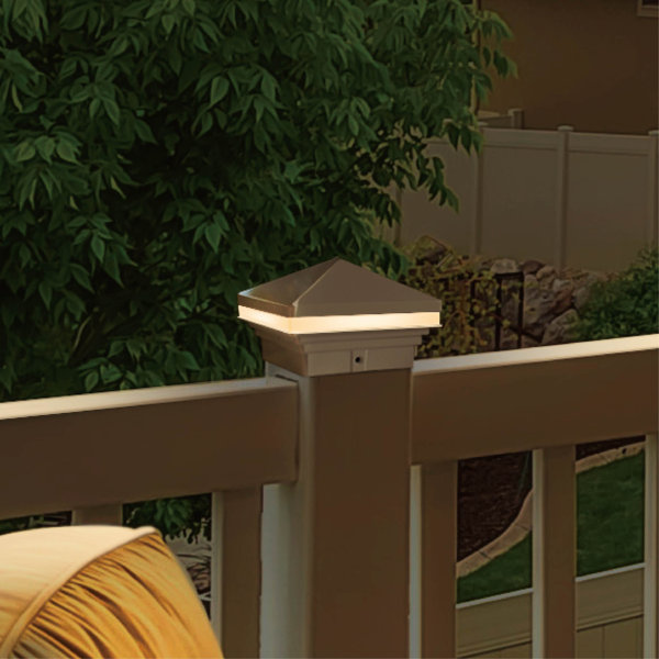 GKOplus White Low Voltage Pyramid Post Cap Light | Wayfair