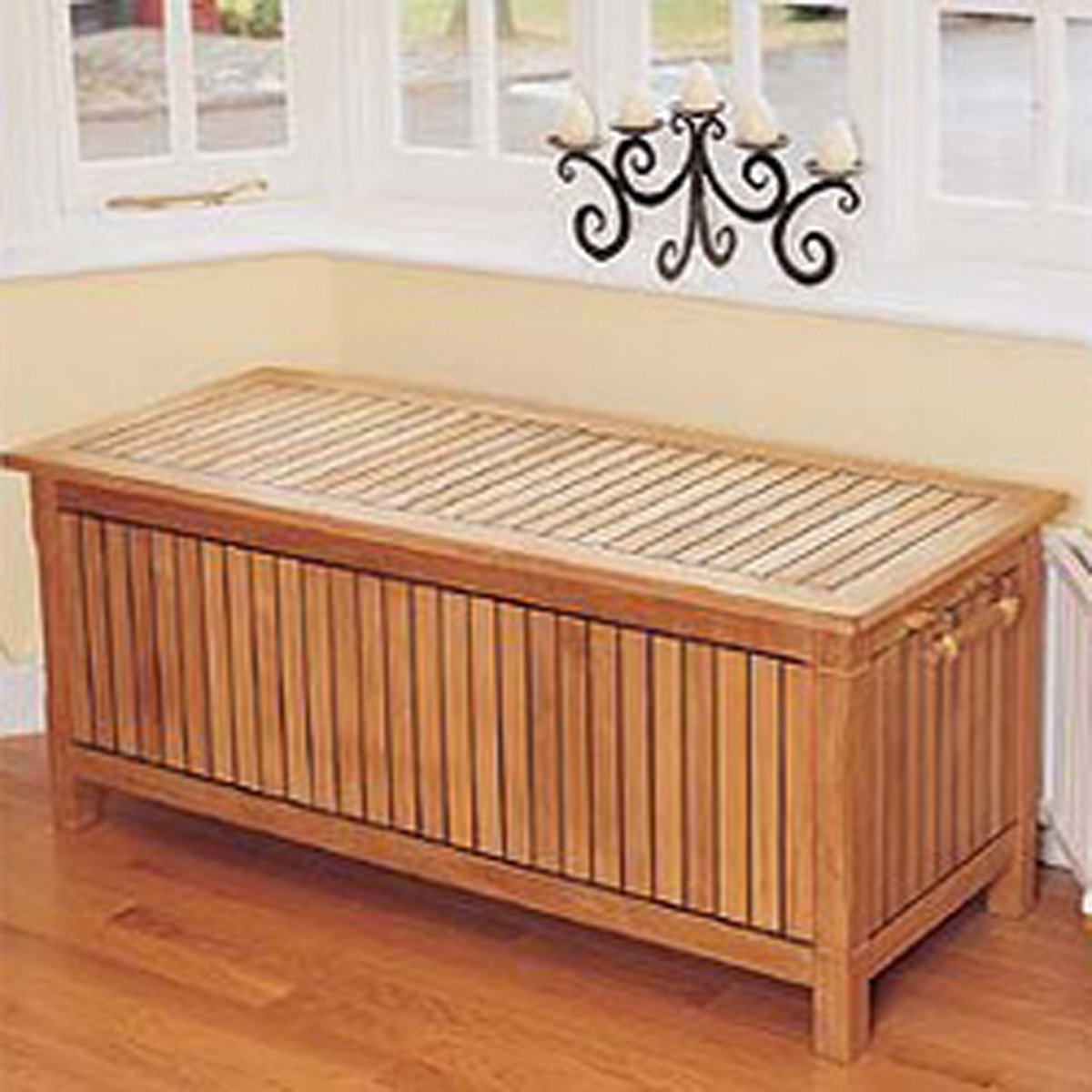 Westminster Teak 87 Gallons Gallon Water Resistant Solid Wood Deck Box ...