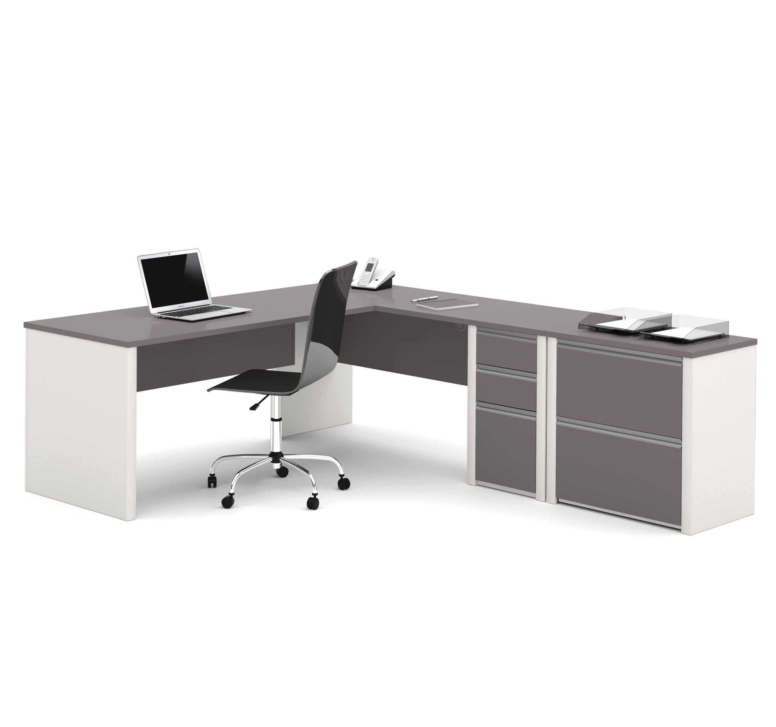 Orren Ellis Aurea 4 Piece L-Shape Computer Desk Office Set & Reviews ...