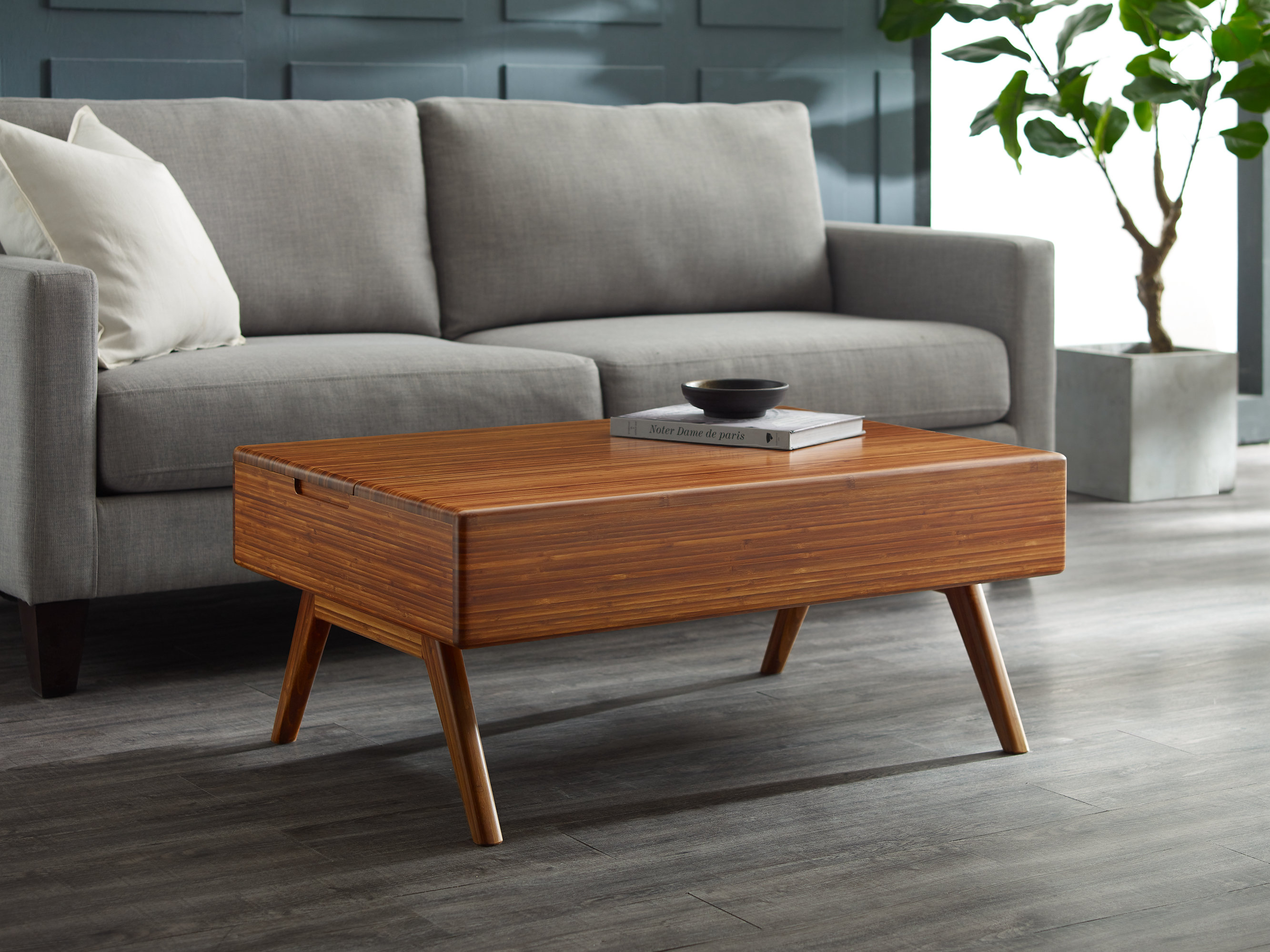 George Oliver Sedlak Solid Wood Lift Top Coffee Table with Storage ...