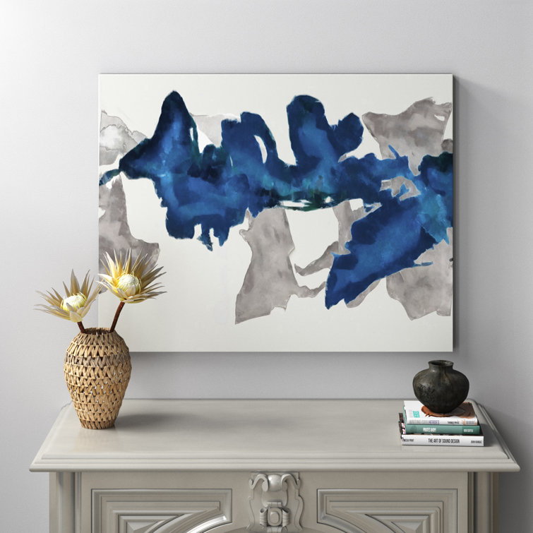 The Twillery Co.® Tyrion Gouache Sapphire On Gray VI - Painting on ...