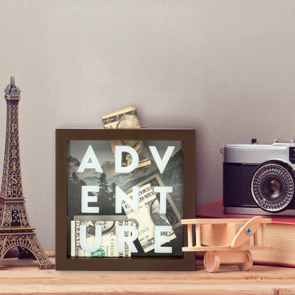 Trinx Toulouse Adventure Fund Glass Front Shadow Box Bank | Wayfair
