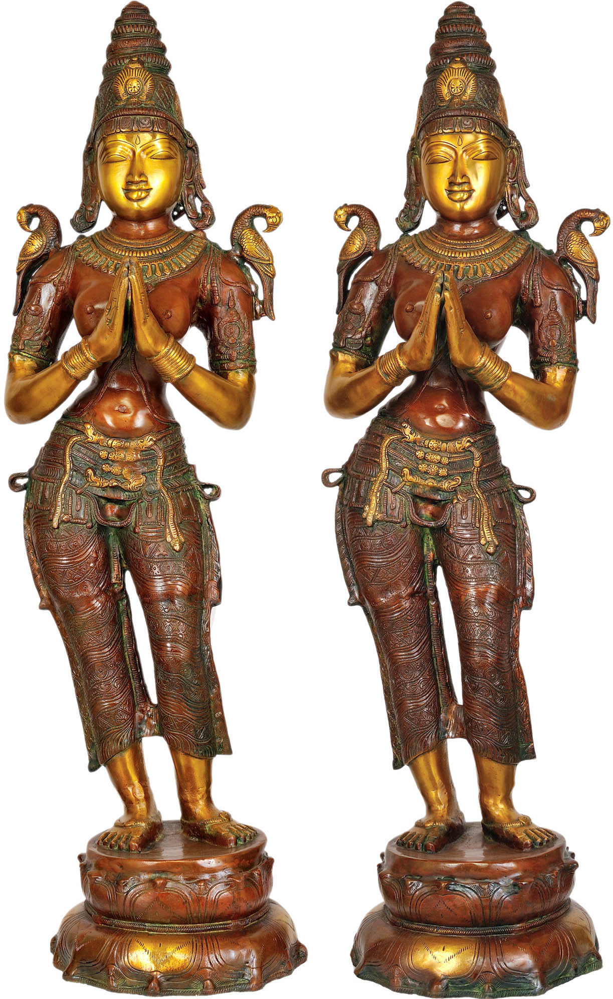 Exotic India Large Size Dwara-Devi In Pair (Pair Of Celestial ...