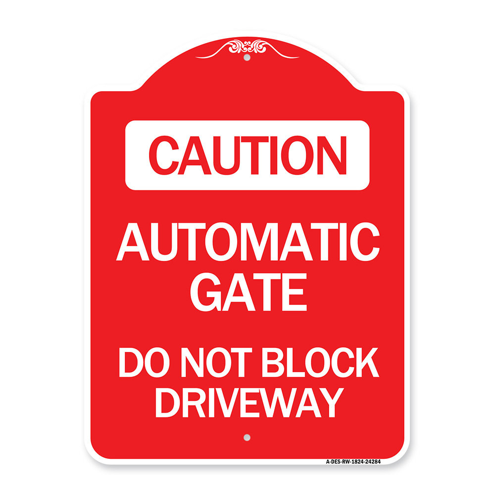 Signmission Designer Series Sign - Caution, Automatic Gate, Do Not ...