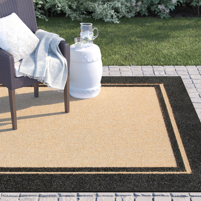 Sol 72 Outdoor™ Laub Power Loom Sand/Charcoal Indoor/Outdoor Rug ...
