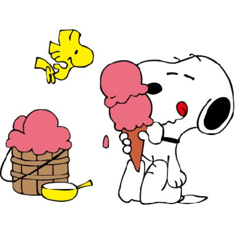 Design With Vinyl Snoopy Eating Ice Cream the Peanut Family Cartoon ...