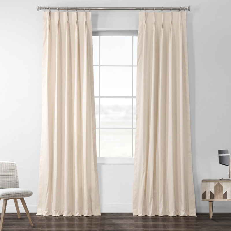 Charlton Home® Braeville 100% Cotton Solid Semi-Sheer Pinch Pleat ...