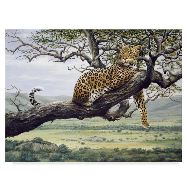 Trademark Art 'Leopard in Tree' Acrylic Painting Print on Wrapped ...