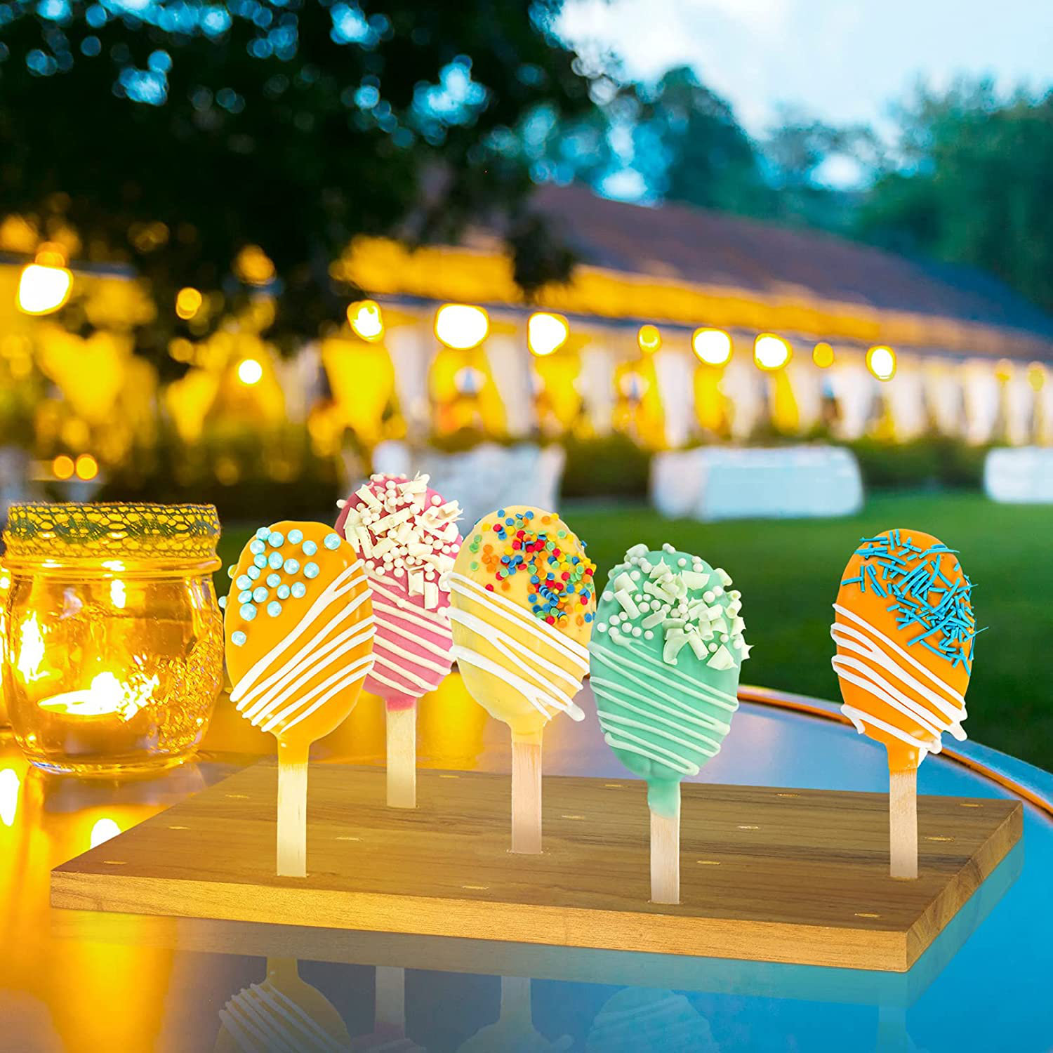 Loon Peak® Rustic Cake Stand Display Wooden Cakesicle Stand Lollipop ...