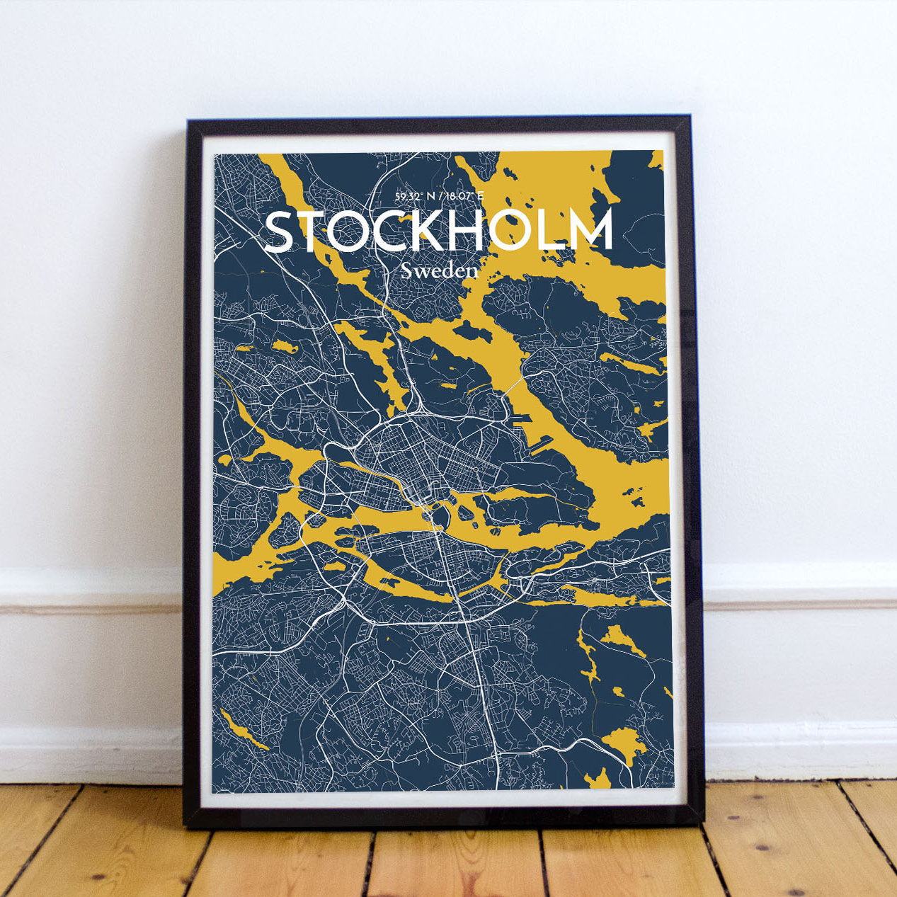 Wrought Studio Stockholm City Map - Unframed Graphic Art | Wayfair