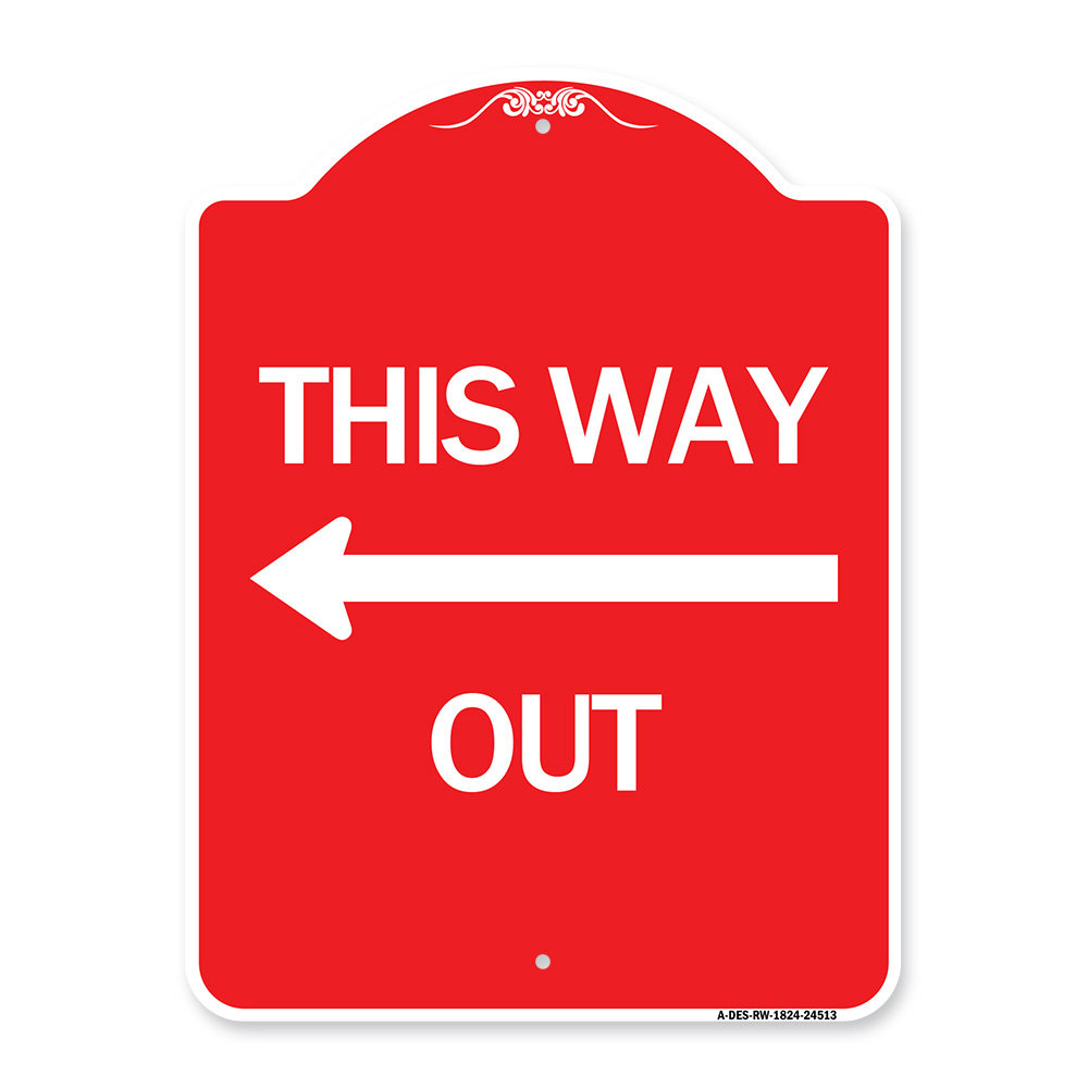 Signmission Designer Series Sign - This Way Out (Left Arrow)/24513 ...