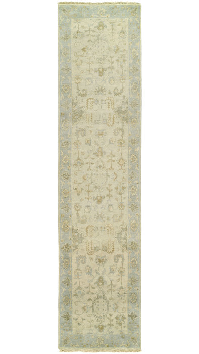 One Allium Way® Daan Oriental Hand Knotted Wool Ivory/Blue Area Rug ...
