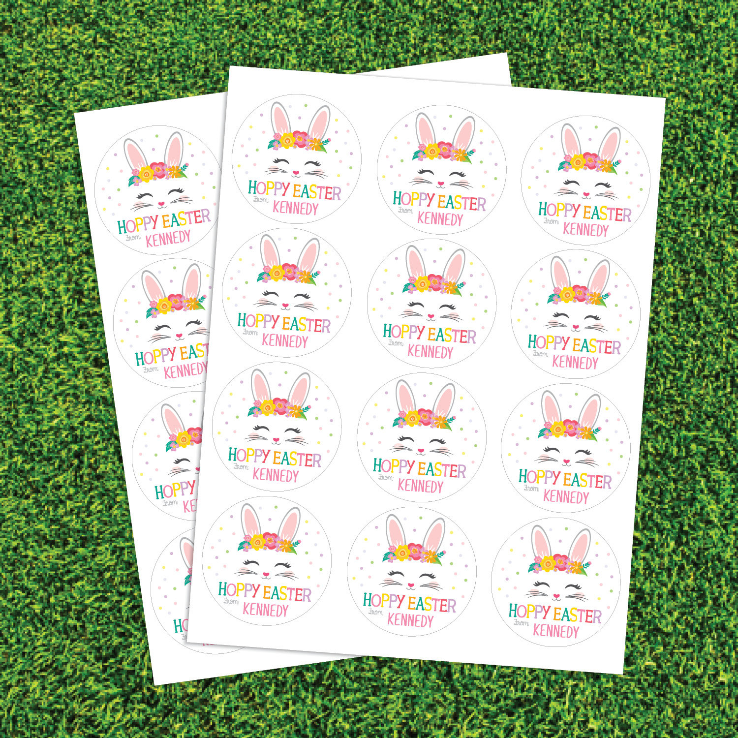 CPS 72 Piece Hoppy Easter Sticker and Treat Bag Poly-Coated Disposable ...
