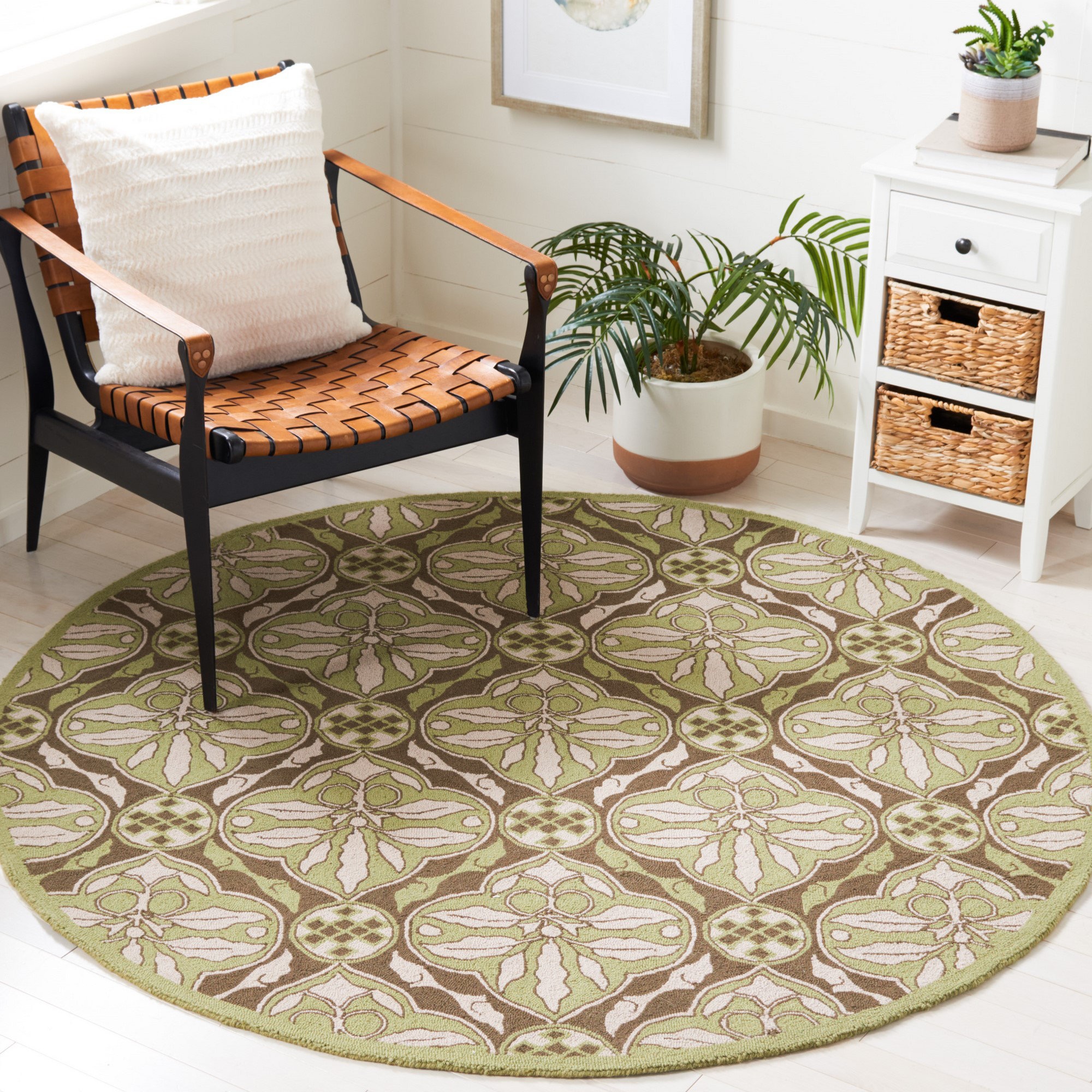 Lark Manor Hollander Floral Handmade Looped/Hooked Wool Area Rug in ...