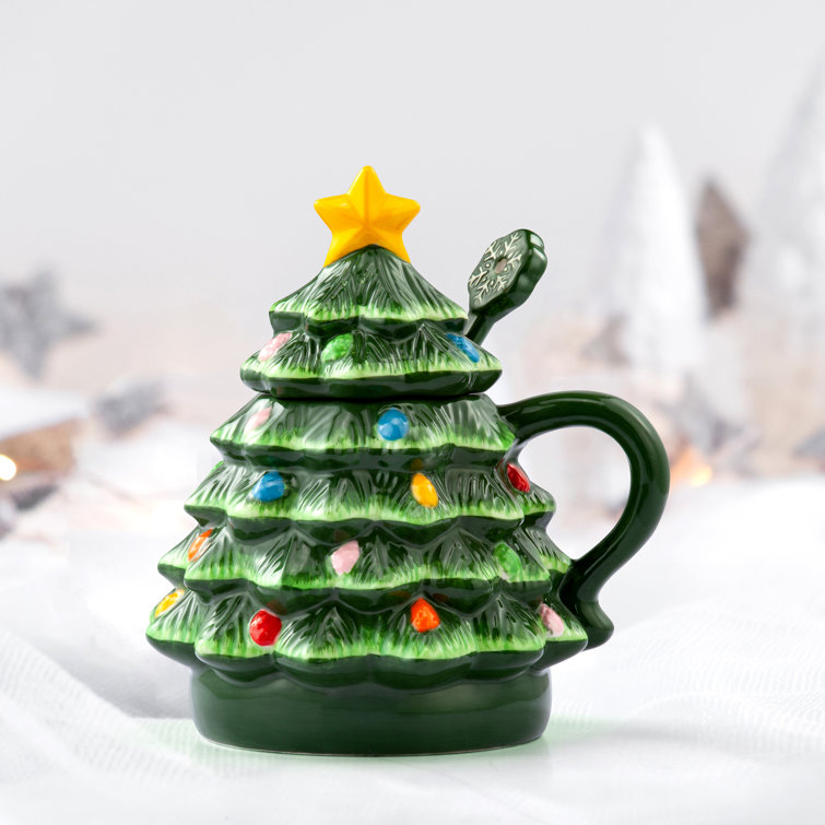 MrChristmas Lidded Nostalgic Tree Mug With Spoon & Reviews | Wayfair