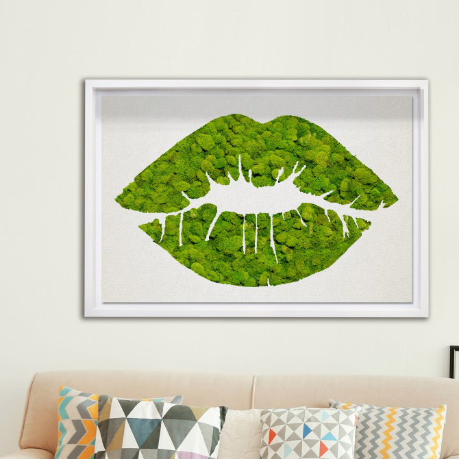 Mercer41 Moss Lipstick Kiss - Picture Frame Graphic Art | Wayfair