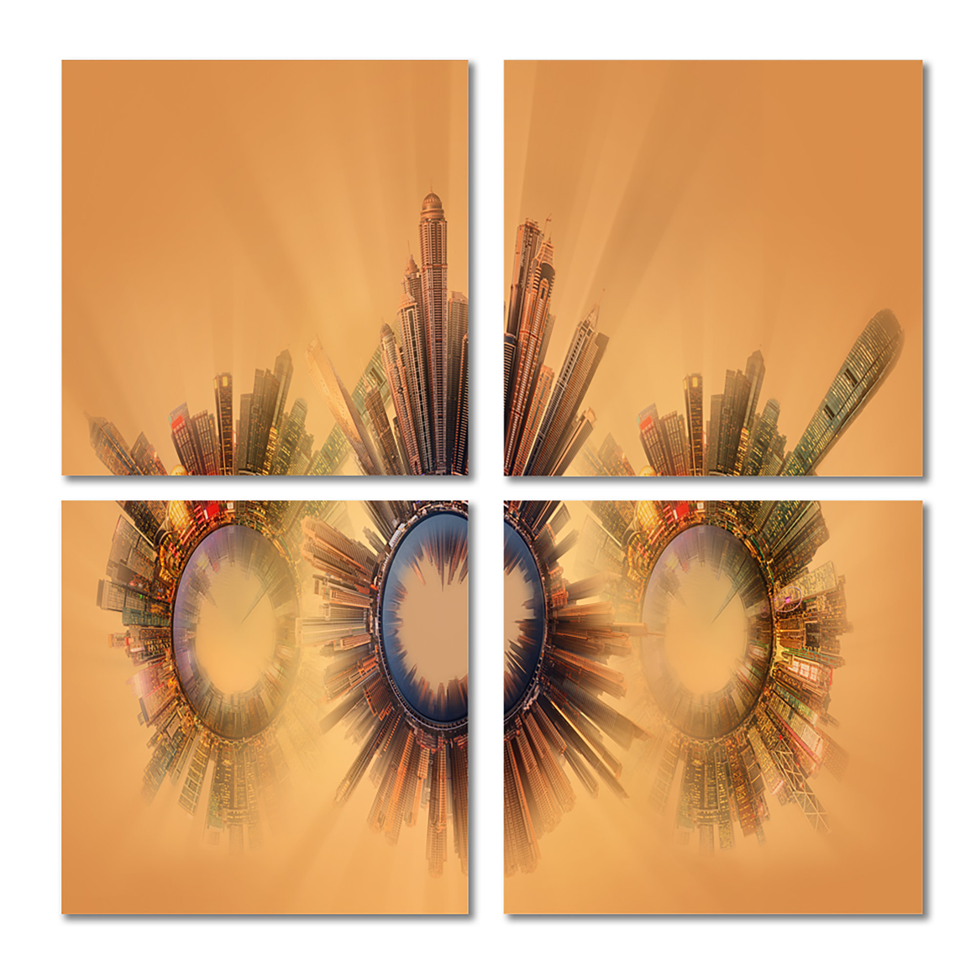 Red Barrel Studio® Miniature Earth Planets With Skyscrapers - 4 Piece ...