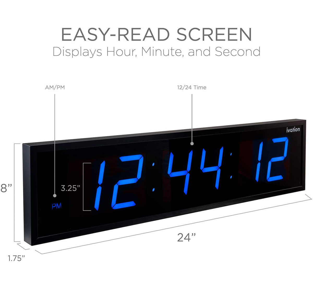 Ivation Digital LED Calendar Wall Clock & Reviews | Wayfair