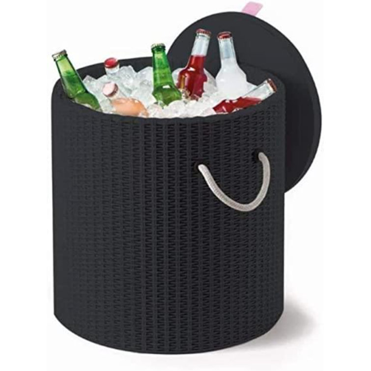 Keter Knit Cool Stool Outdoor 39L Cooler Garden Furniture - Graphite ...