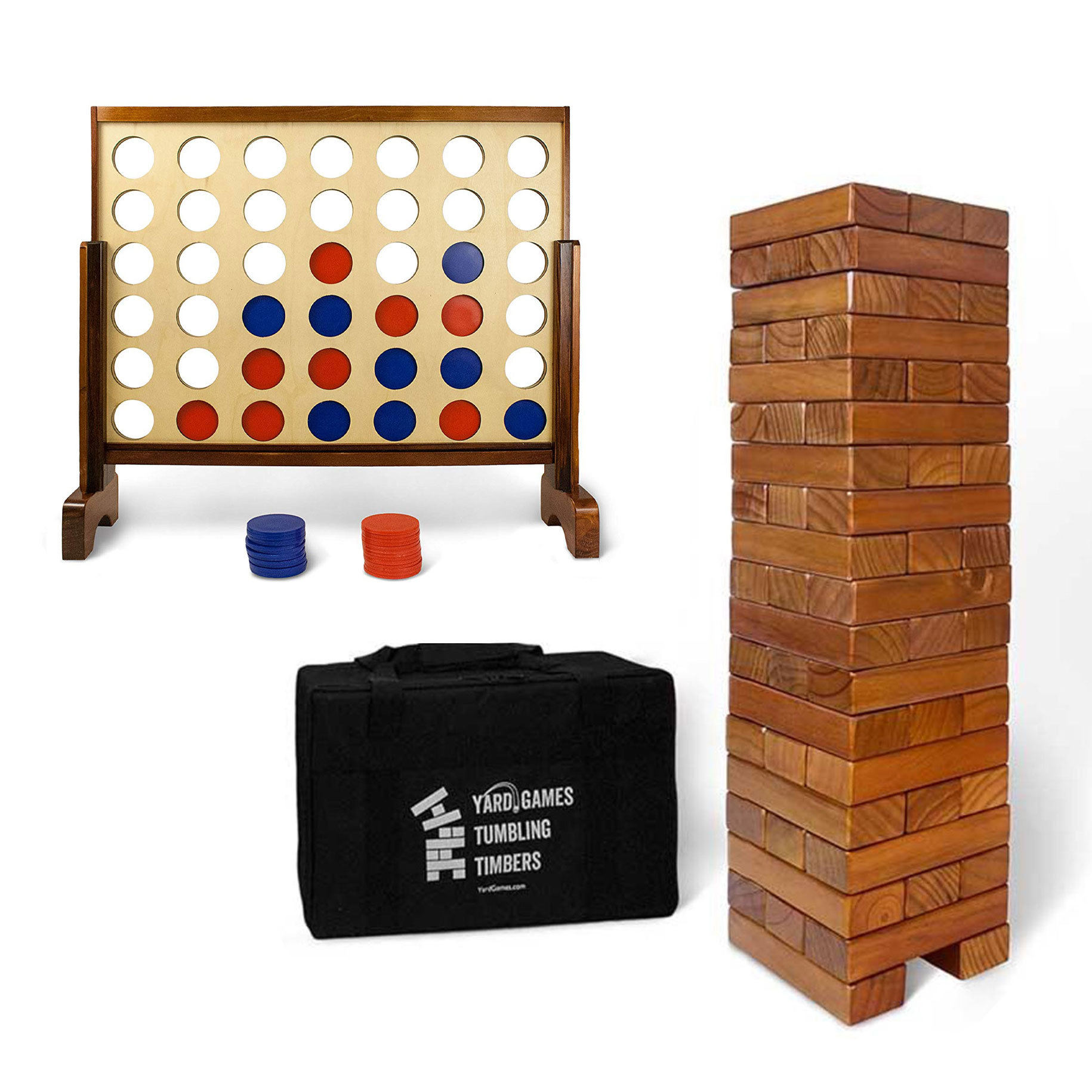 Yard Games Yardgames Giant Tumbling Timbers Wood Stacking Game Bundle ...