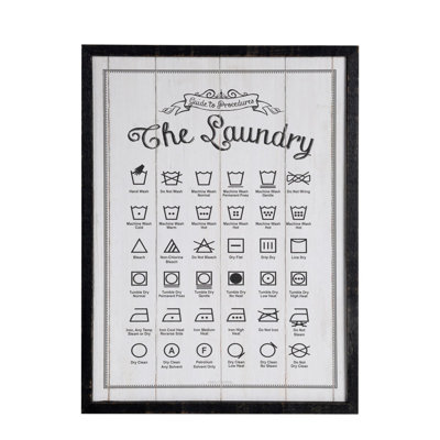 Mike & Melissa Framed Laundry Symbols Guide Wood Wall Sign & Reviews ...