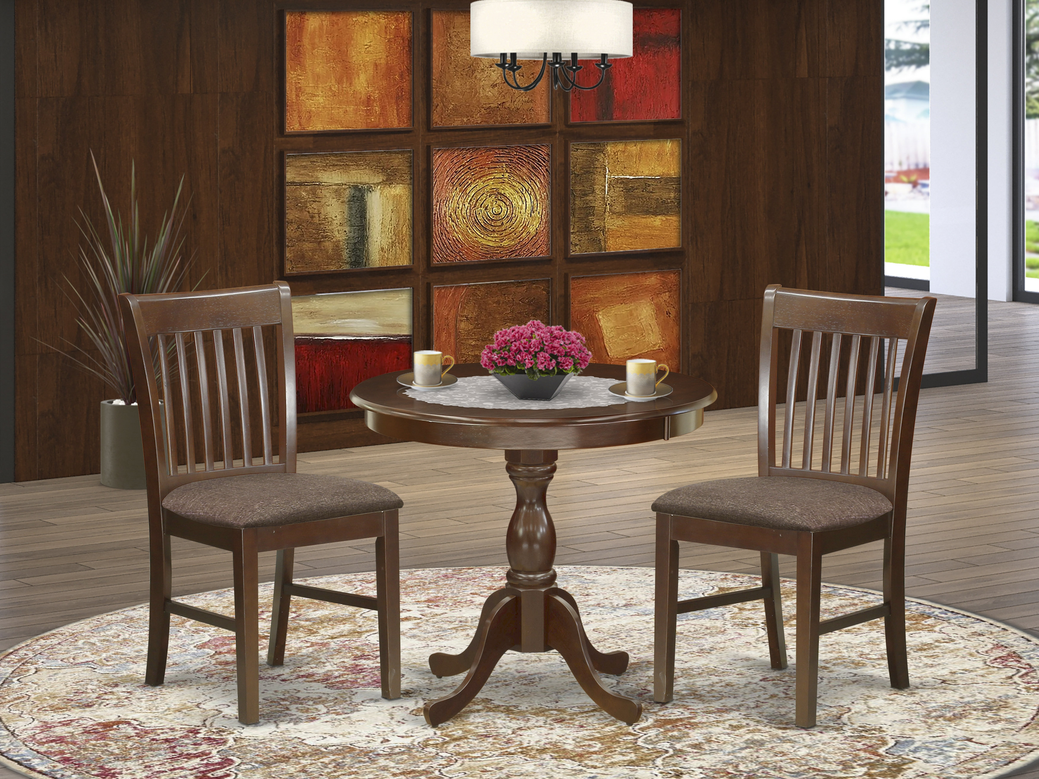 Alcott Hill® Karling 2 - Person Rubberwood Solid Wood Dining Set | Wayfair