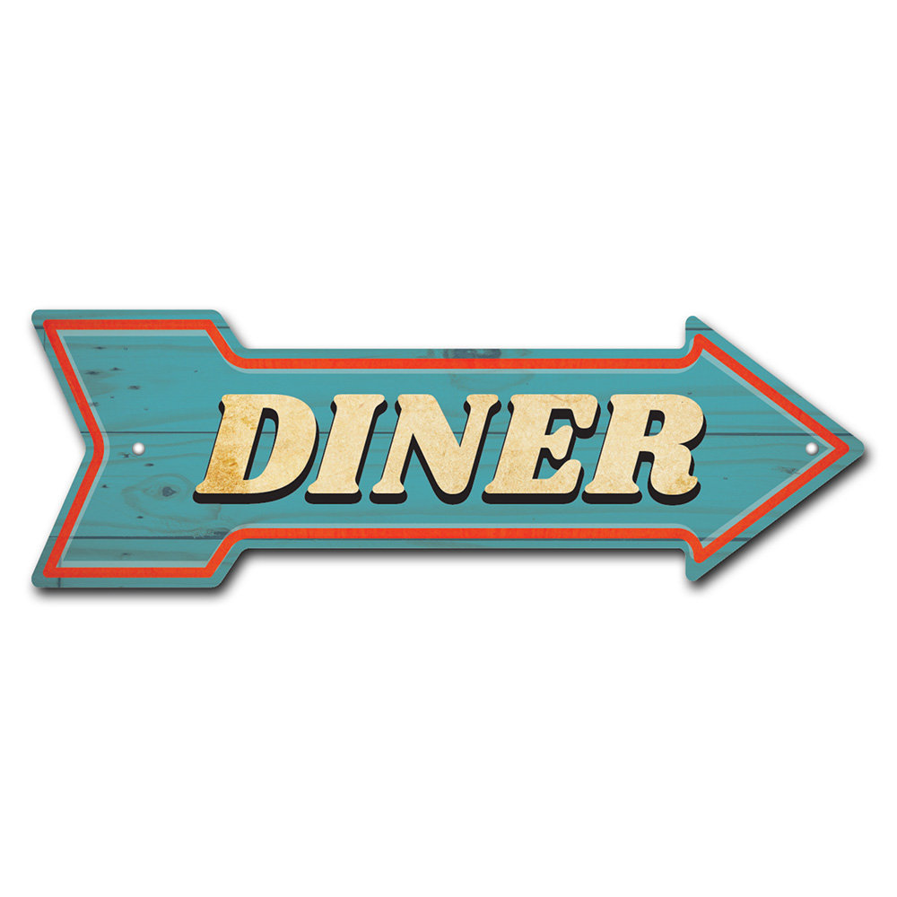 SignMission Diner Arrow Removable Decal Funny Home Décor 18" Wide | Wayfair