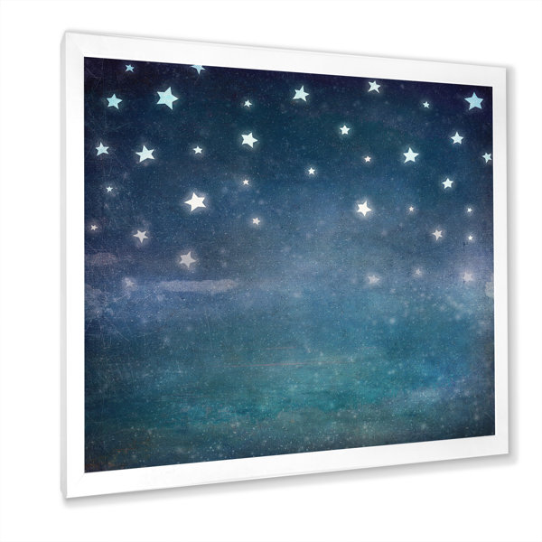 Trinx Cute Stars At Night Cute Stars At Night - Print on Canvas | Wayfair