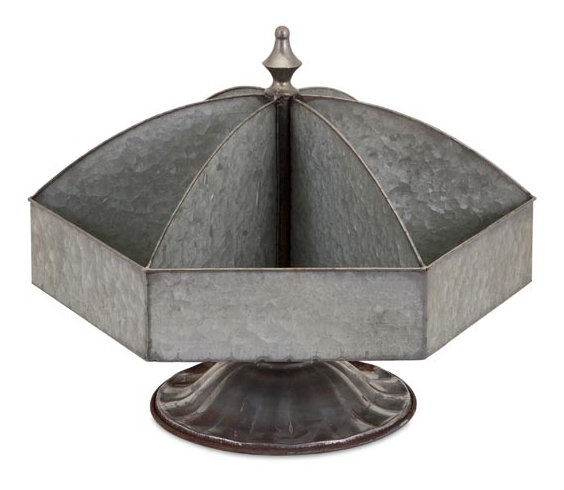 Woodland Imports Galvanized Spinning Caddy | Wayfair