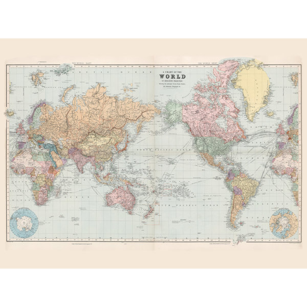 Breakwater Bay Map Stanford 1901 World Mercator Projection Chart - on ...