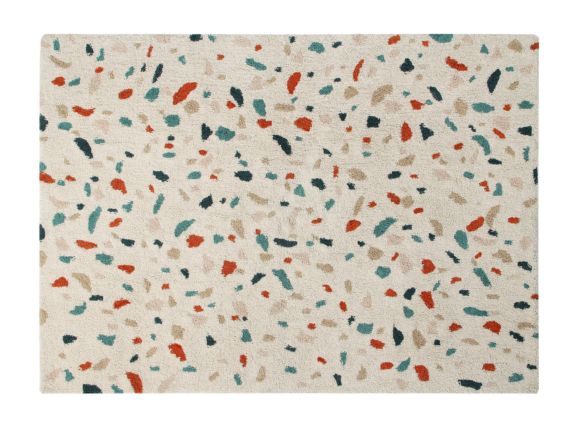 Lorena Canals Terrazzo Handmade Hand-Knotted Cotton White/Red/Blue ...