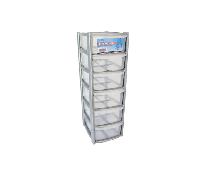 Rebrilliant 6 Drawer Mini/Desktop Plastic Storage Tower Unit – Silver ...
