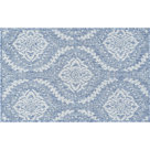 Bungalow Rose Damask Indoor / Outdoor Area Rug in Cream/Blue & Reviews ...