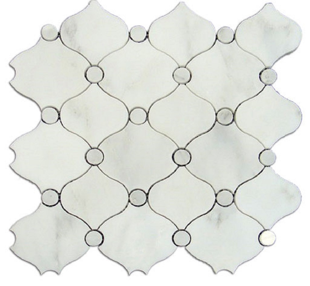 Mango Tile Lawrence 12" x 12" Marble Arabesque Mosaic Wall & Floor Tile ...
