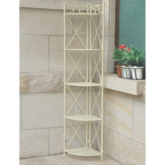 August Grove® Harwich 12'' Wrought Iron Corner Baker's Rack & Reviews ...