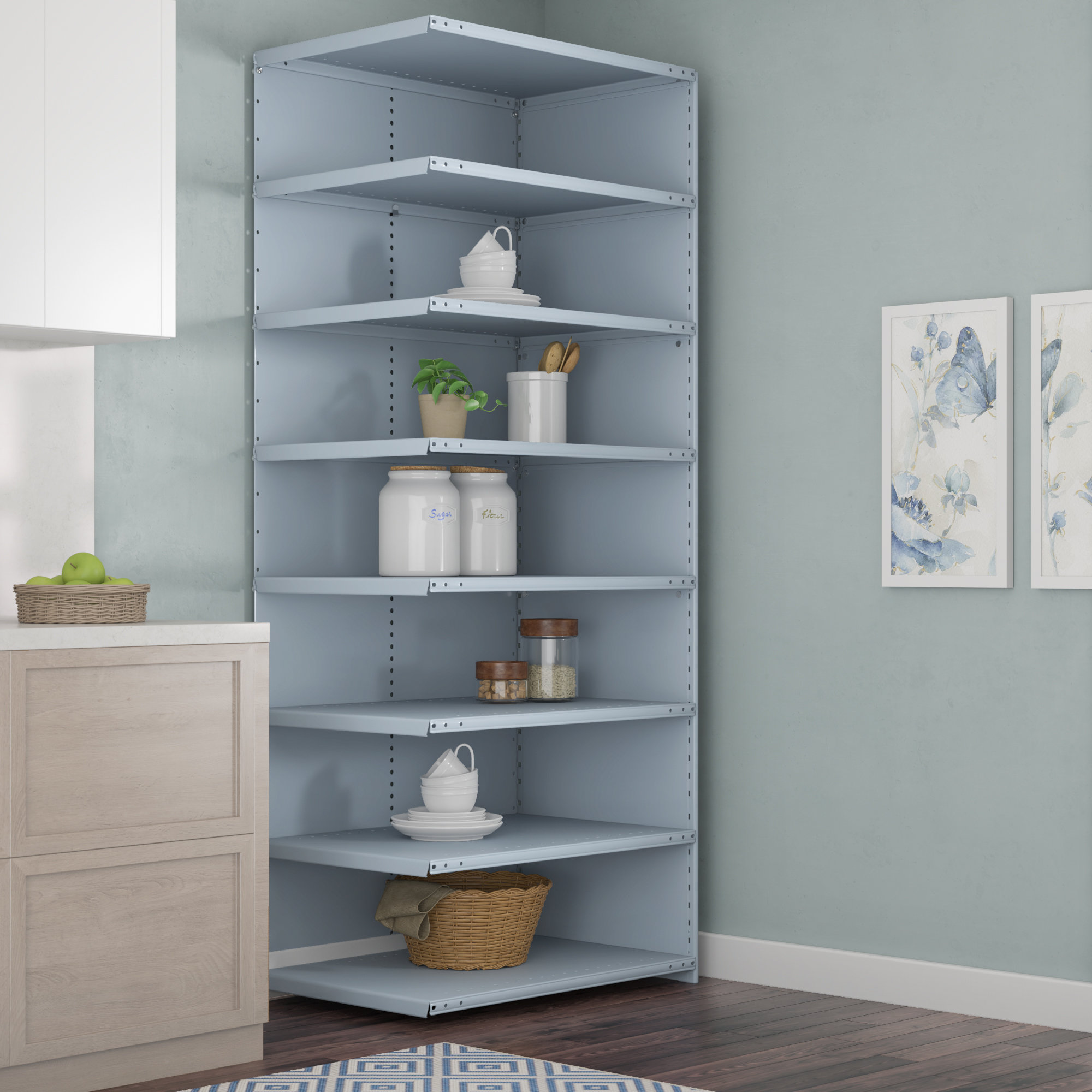 Hallowell Hi-Tech Extra Heavy-Duty Closed Type 7 Shelf Shelving Unit ...
