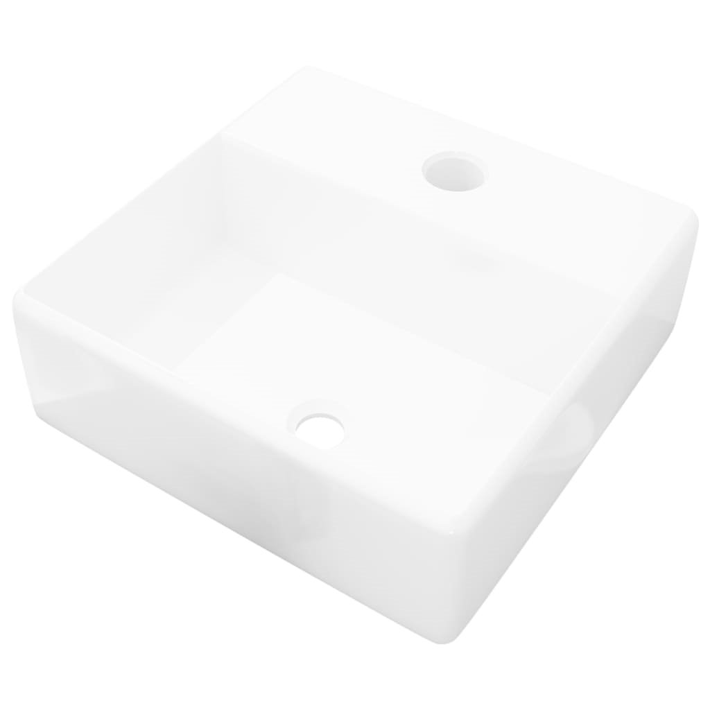 Wrought Studio Cheraw White Ceramic Square Vessel Bathroom Sink ...