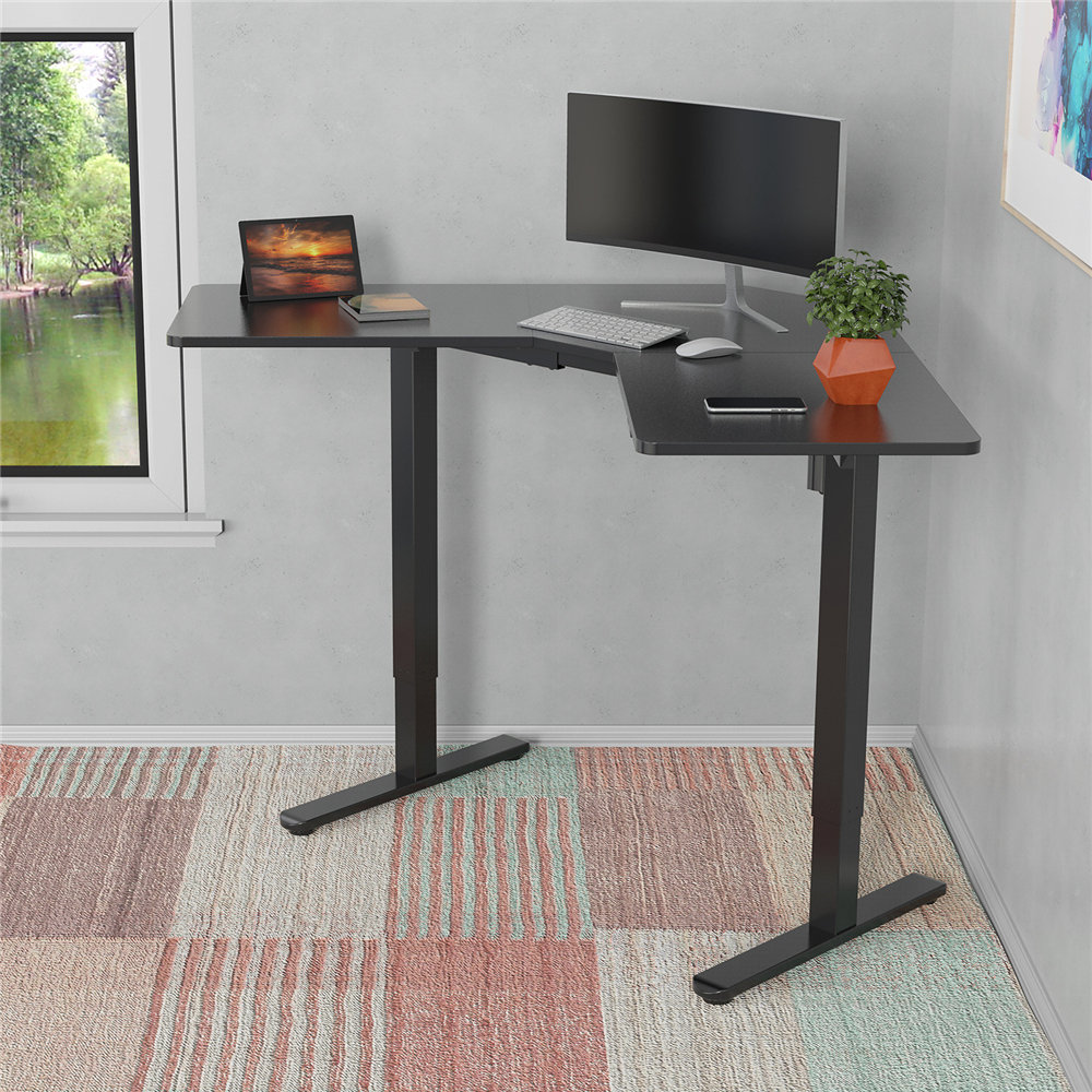 Inbox Zero Adjustable Height L-Shaped Desk | Wayfair