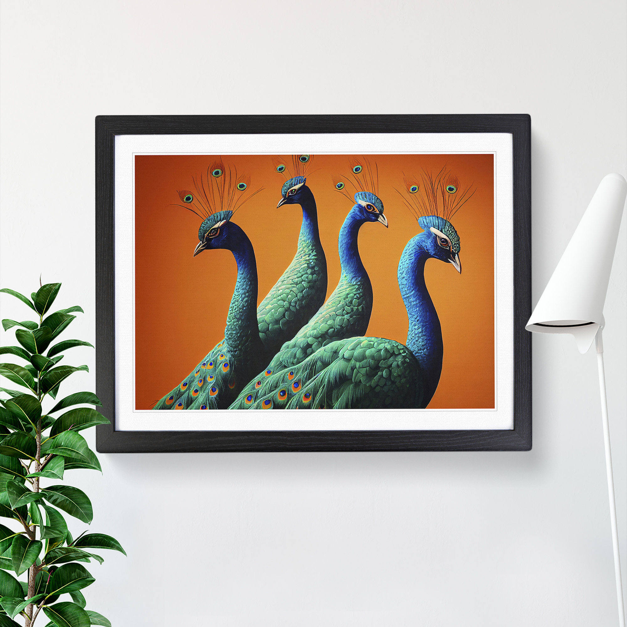 Latitude Vive Four Peacocks - Picture Frame Graphic Art | Wayfair.co.uk