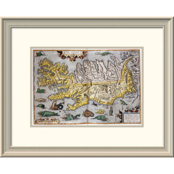 East Urban Home Hand Colored Map Of Iceland - Picture Frame Print | Wayfair