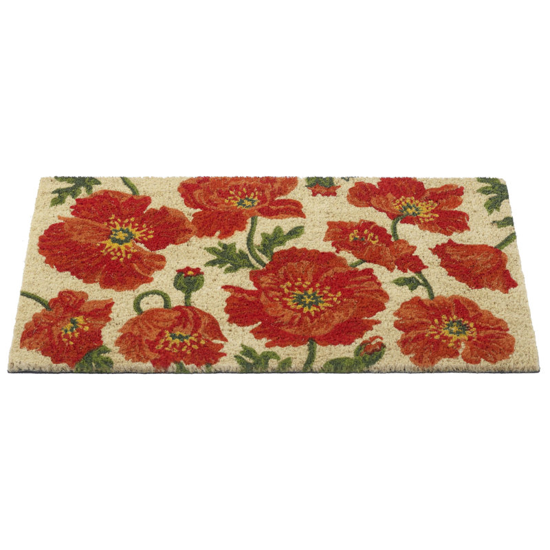 HFLT Red Poppies 30 in. x 18 in. Indoor Door Mat & Reviews | Wayfair