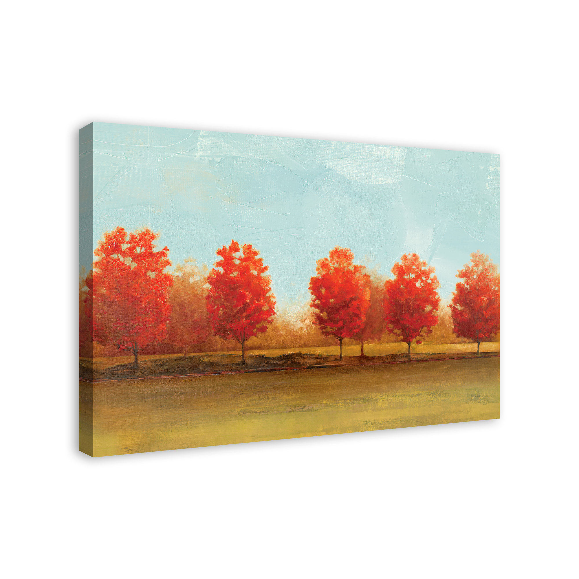 Red Barrel Studio® Fall Day Trees - Unframed Painting on Canvas | Wayfair